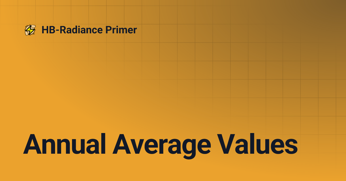 Annual Average Values | HB-Radiance Primer